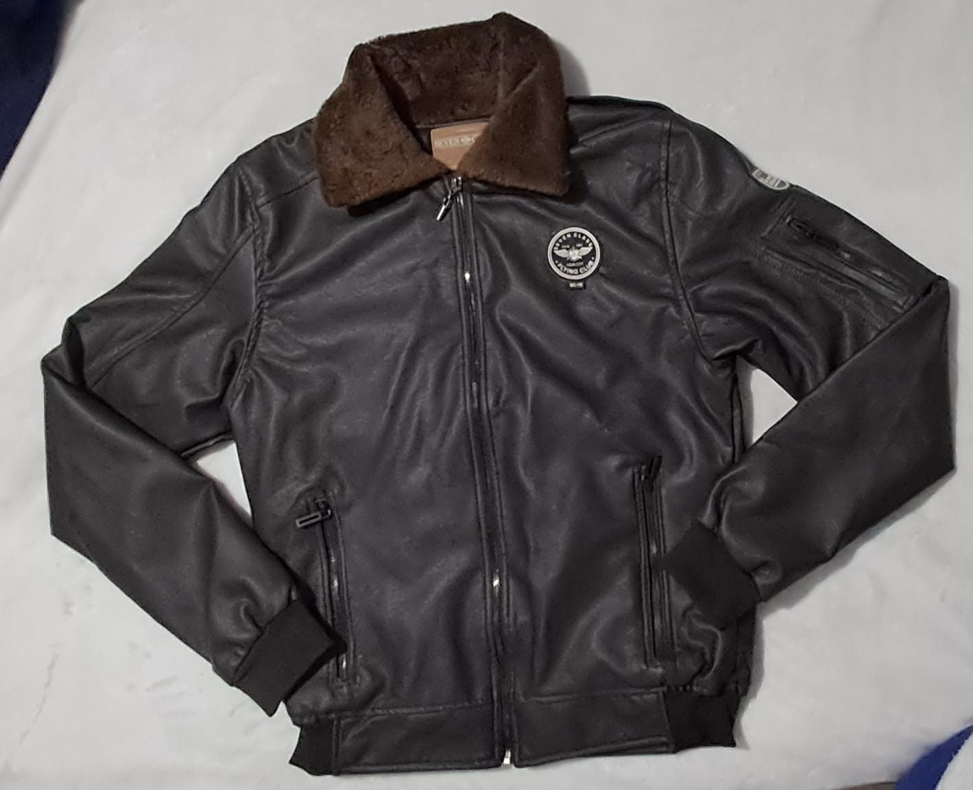 CHAQUETA CUERO TEX CUELLO OVEJO – MiPyme Store